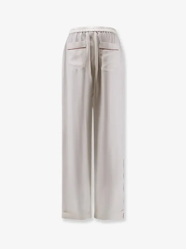 TOM FORD Silk Trousers With Contrasting Profiles