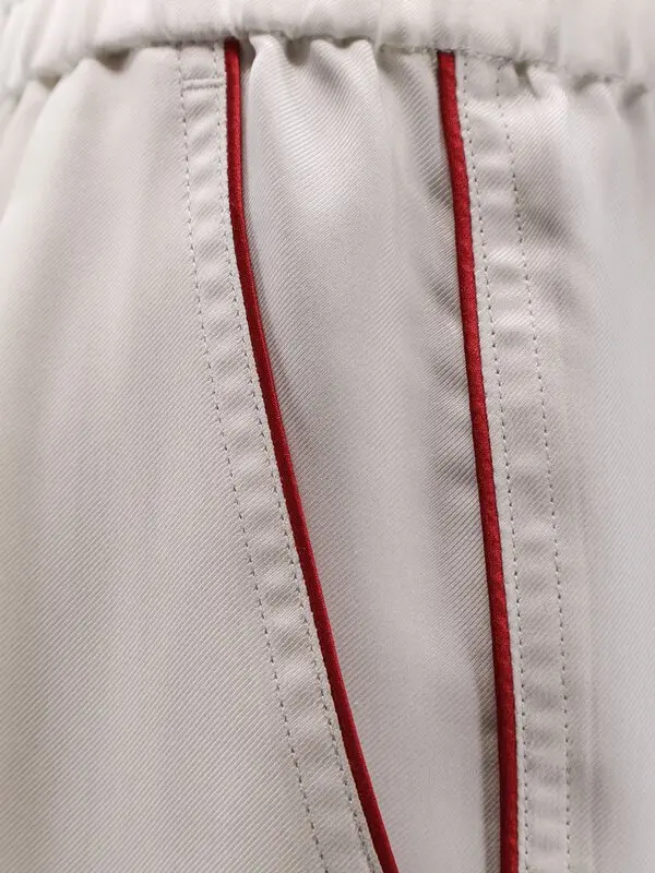 TOM FORD Silk Trousers With Contrasting Profiles