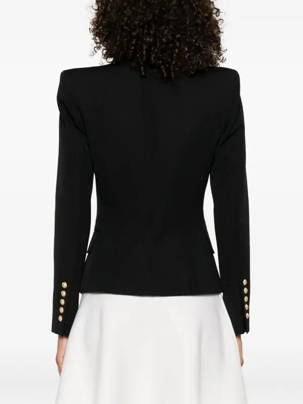 Balmain Double-breasted Wool Jacket With Gold-tone Buttons - Multicolor
