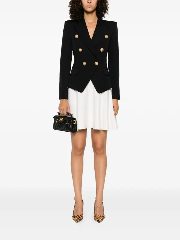 Balmain Double-breasted Wool Jacket With Gold-tone Buttons - Multicolor