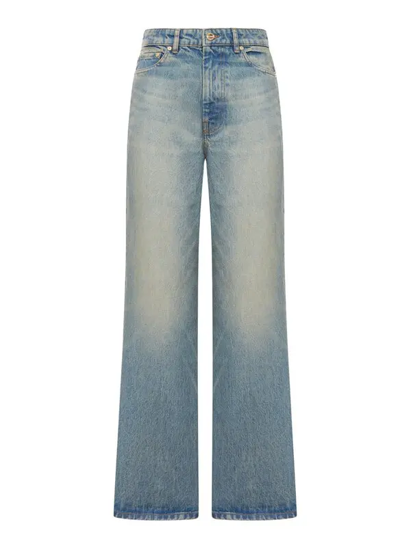 GANNI Iziey Jeans In Rigid Denim - Multicolor