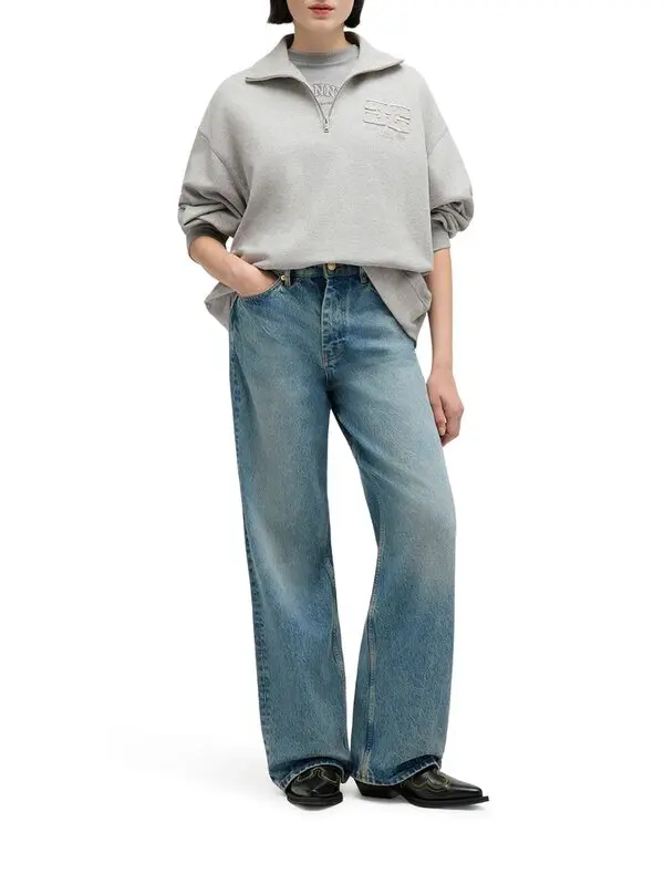 GANNI Iziey Jeans In Rigid Denim - Multicolor