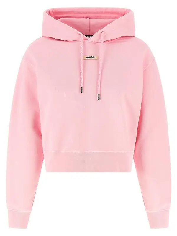 Jacquemus Le Hoodie Gros-grain Cotton Hoodie - Pink