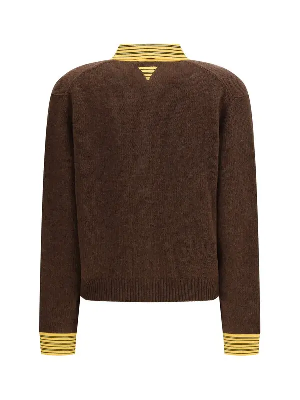 Prada Sweater With Classic Collar And Button Fastening