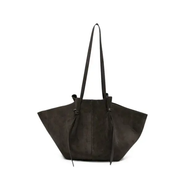 Yuzefi Leather Shoulder Bag With Knotted Handles - Brown