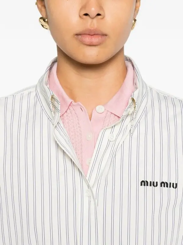 Miu Miu Striped Cotton Button-down Shirt