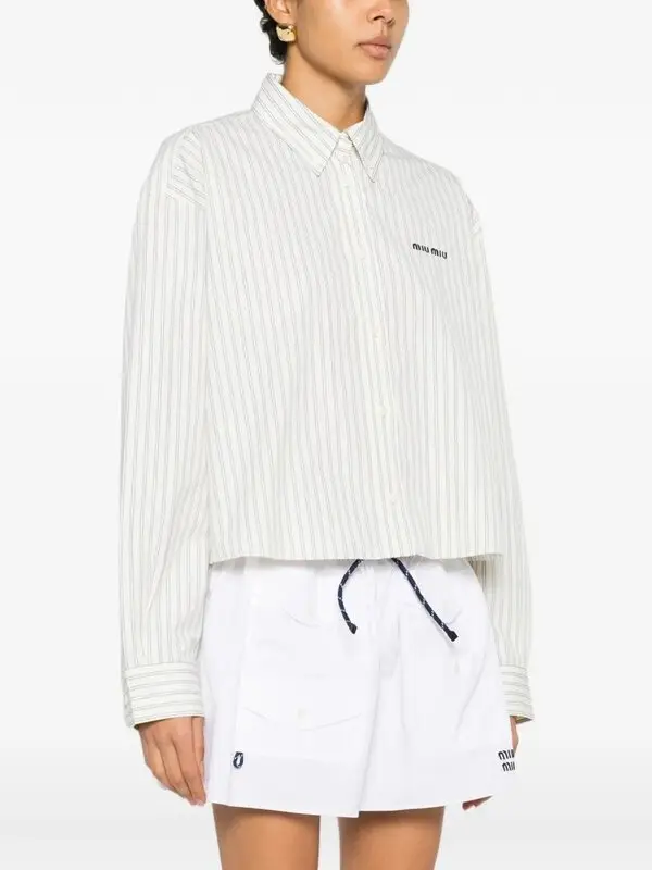 Miu Miu Striped Cotton Button-down Shirt