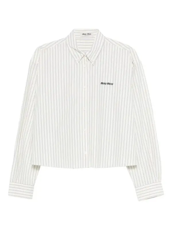 Miu Miu Striped Cotton Button-down Shirt