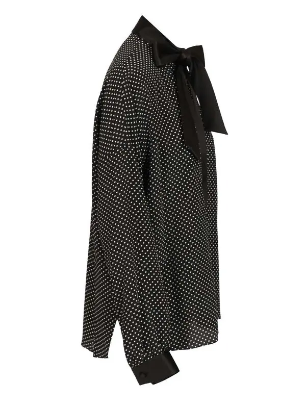 TOM FORD Polka Dot Silk Satin Blouse With Lavallière Collar