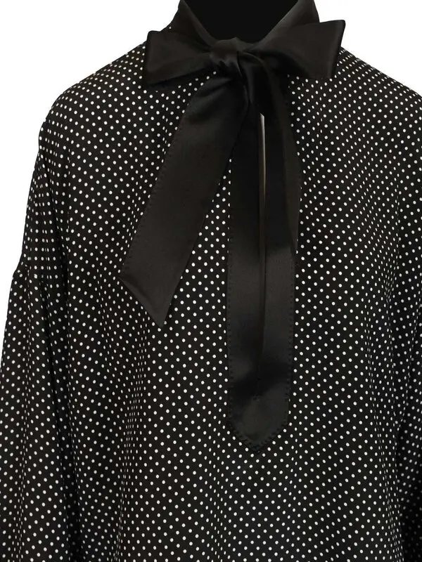 TOM FORD Polka Dot Silk Satin Blouse With Lavallière Collar