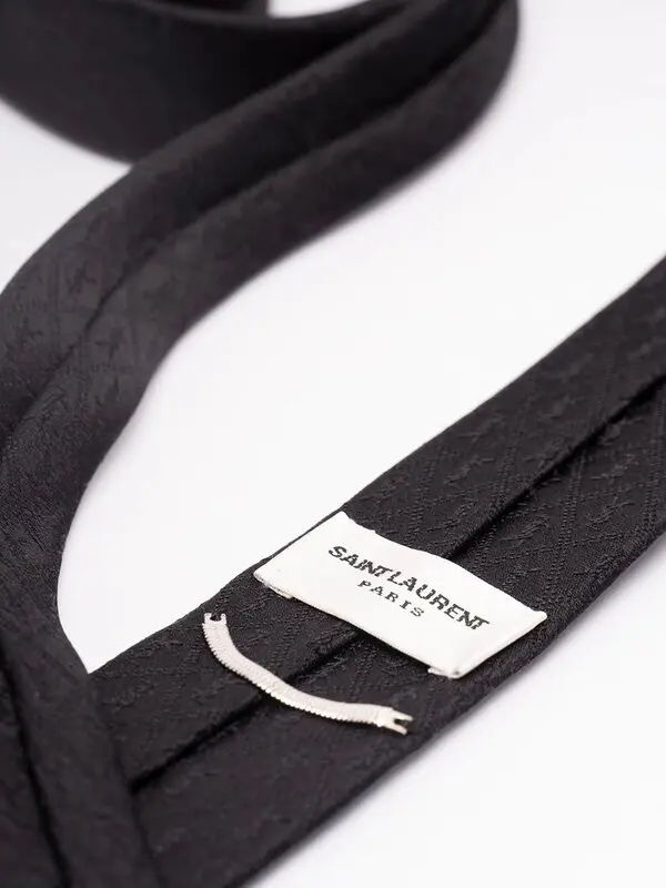 Saint Laurent Monogram Silk Neck Tie - Multicolor