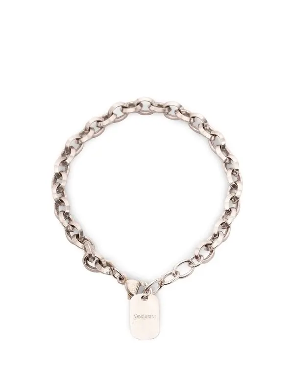 Saint Laurent Link Bracelet With Pendant - Multicolor