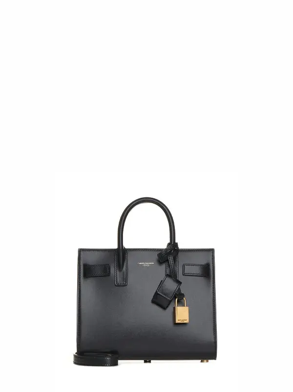 Saint Laurent Black Sac De Jour Nano Handbag In Smooth Calf Leather - Multicolor