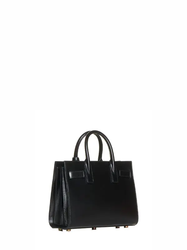 Saint Laurent Black Sac De Jour Nano Handbag In Smooth Calf Leather - Multicolor