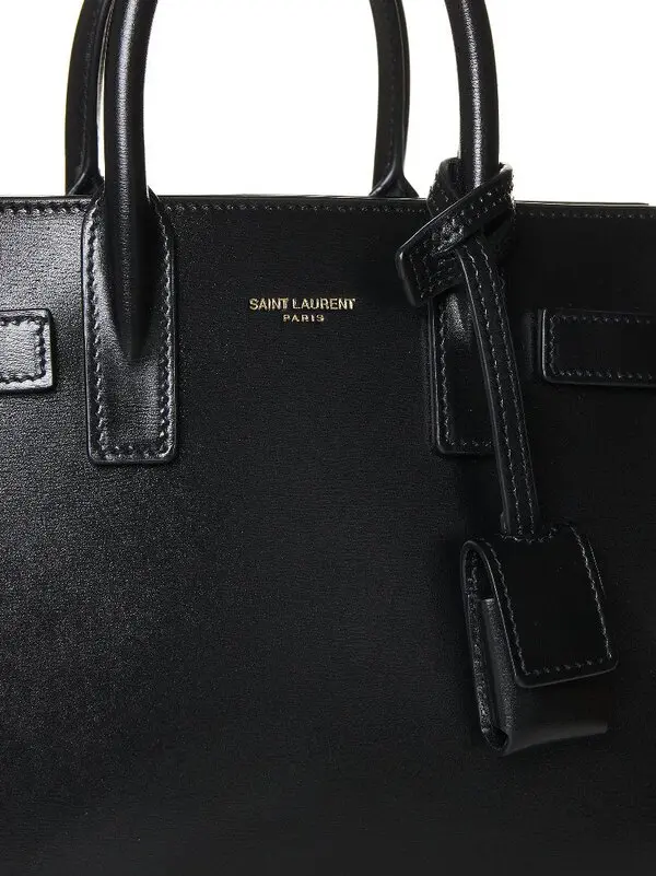 Saint Laurent Black Sac De Jour Nano Handbag In Smooth Calf Leather - Multicolor