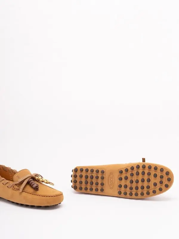 TOD'S Nubuck Gommino Loafers With Tassel Detail - Multicolor