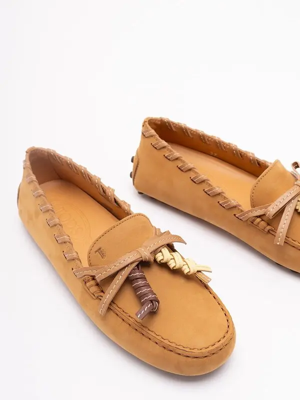 TOD'S Nubuck Gommino Loafers With Tassel Detail - Multicolor
