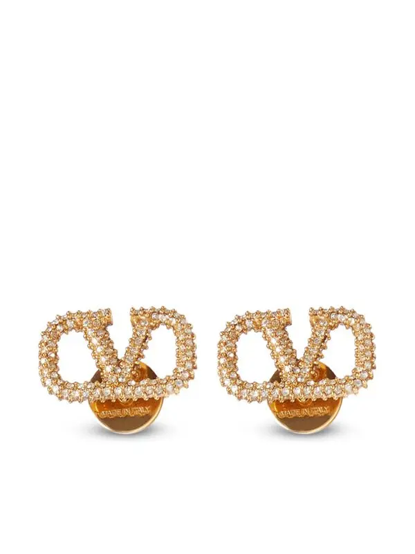 Valentino Garavani Vlogo Signature Crystal Embellished Stud Earrings - Multicolor