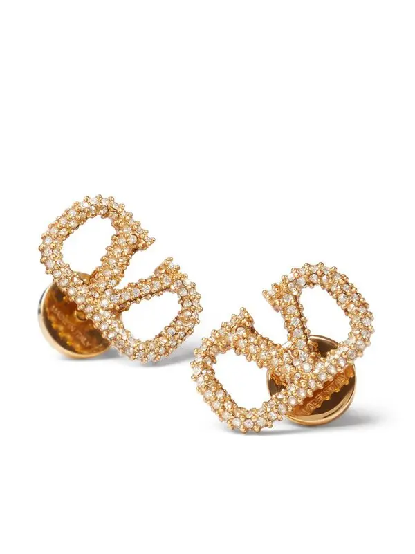 Valentino Garavani Vlogo Signature Crystal Embellished Stud Earrings - Multicolor