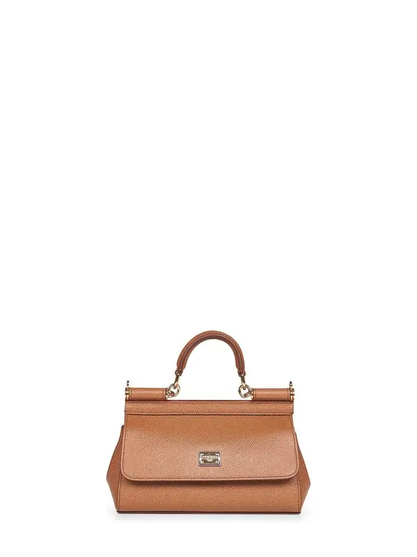 Dolce & Gabbana Caramel Dauphine Calf Leather Small Sicily Handbag - Multicolor