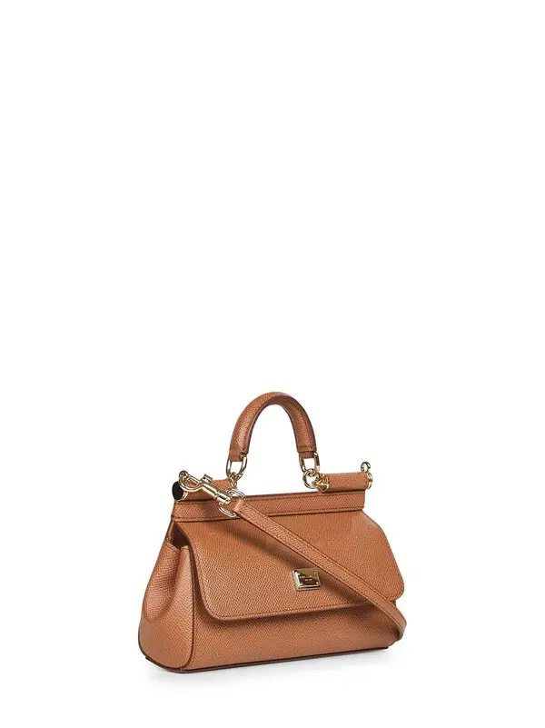 Dolce & Gabbana Caramel Dauphine Calf Leather Small Sicily Handbag - Multicolor
