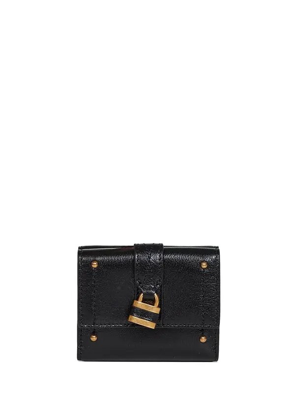 Chloé Black Paddington Mini Tri-fold Wallet - Multicolor