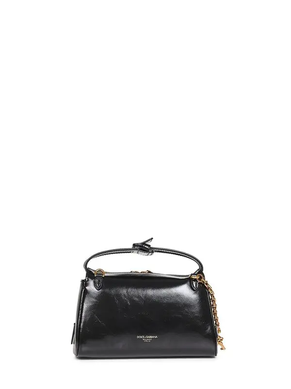 Dolce & Gabbana Black Vittoria Handbag With Metal Chain Detail - Multicolor