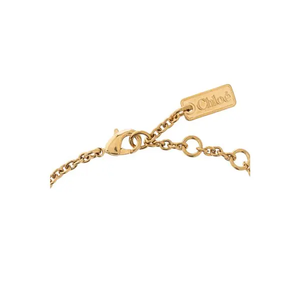 Chloé Brass -tone Logo Charm Chain Bracelet