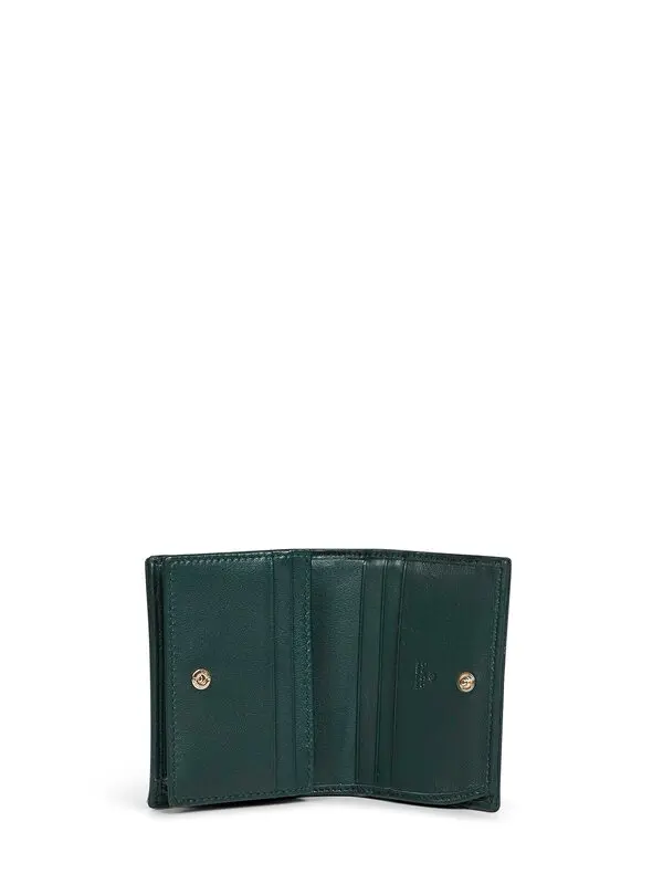 Gucci Green Gg Marmont Card Case Wallet - Multicolor