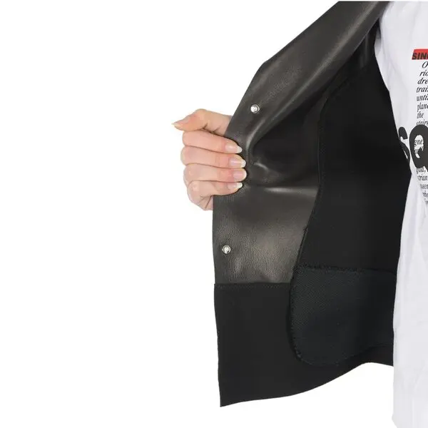 Dsquared2 Leather Jacket With Metal Button Detail
