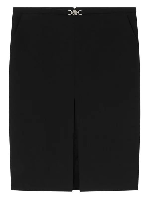Versace Midi Skirt In Double Wool Crêpe