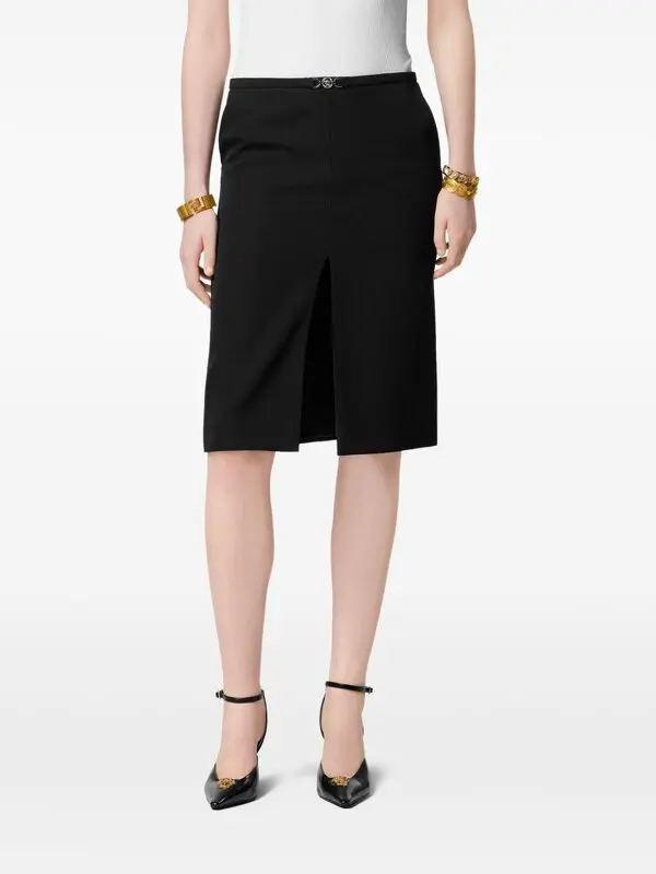 Versace Midi Skirt In Double Wool Crêpe