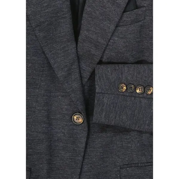Brunello Cucinelli Wool Blend Blazer With Notched Lapel And Vented Back