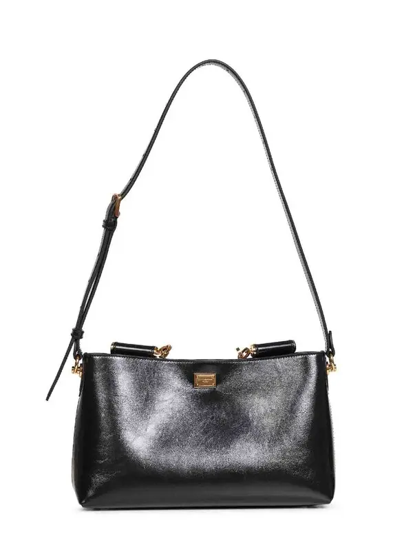 Dolce & Gabbana Black Shiny Calf Leather Handbag - Multicolor