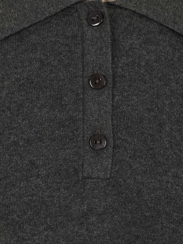 LISA YANG Caisa Cotton Cashmere Polo Shirt - Blue