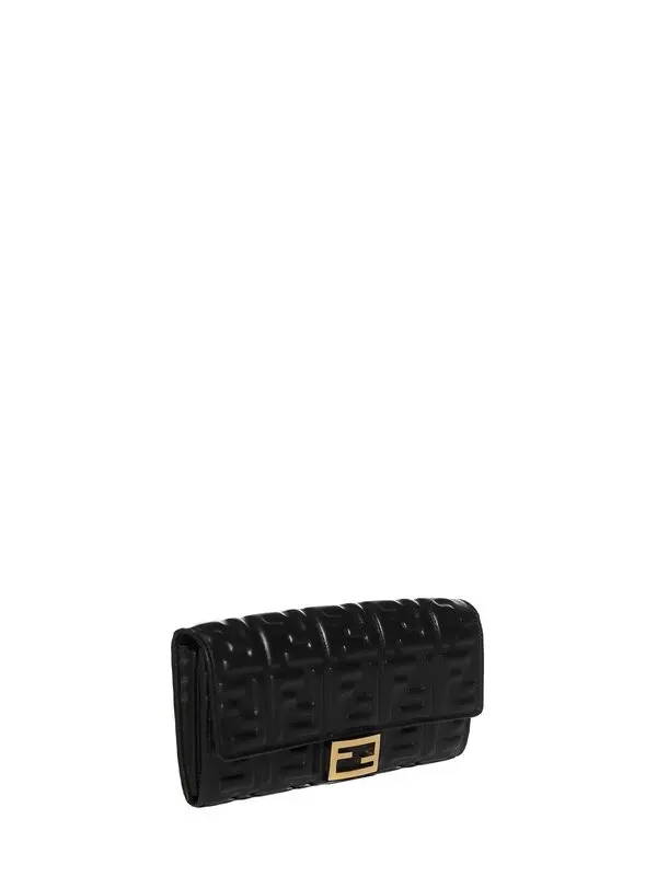 Fendi Ff Wallet In Black Nappa Leather