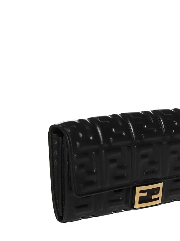 Fendi Ff Wallet In Black Nappa Leather