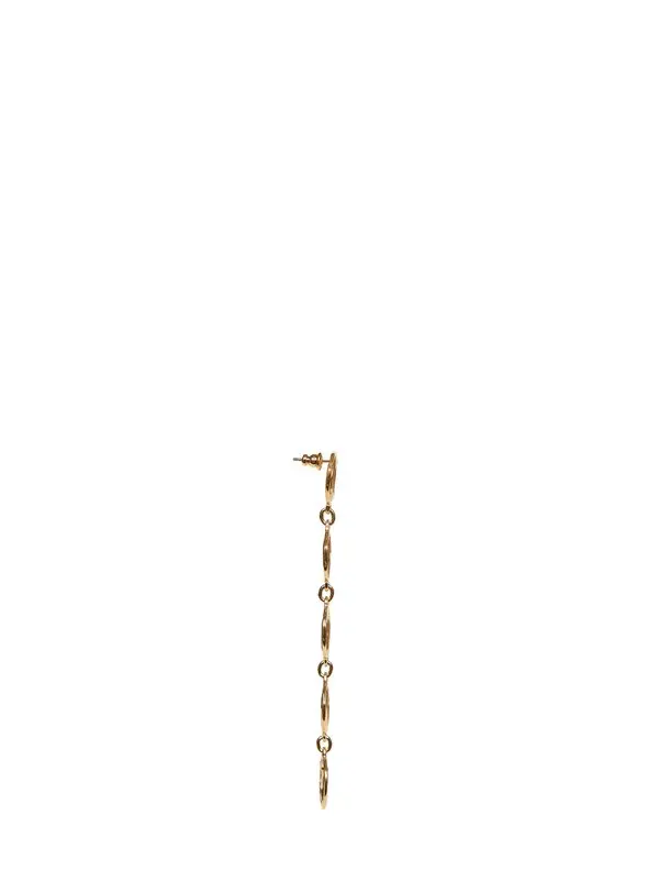 Chloé Script Drop Earrings In Gold Brass