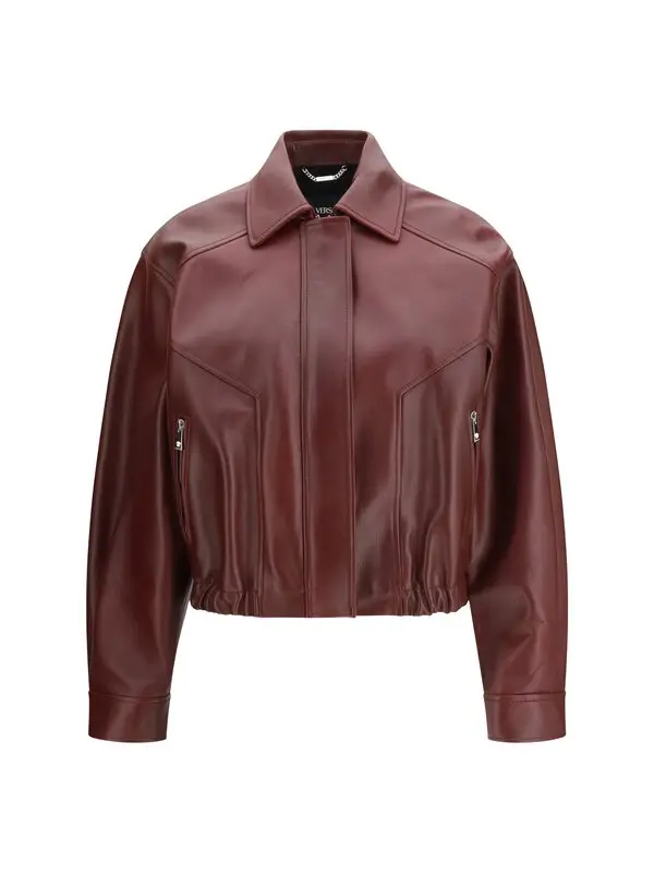 Versace Leather Jacket With Medusa Buttons