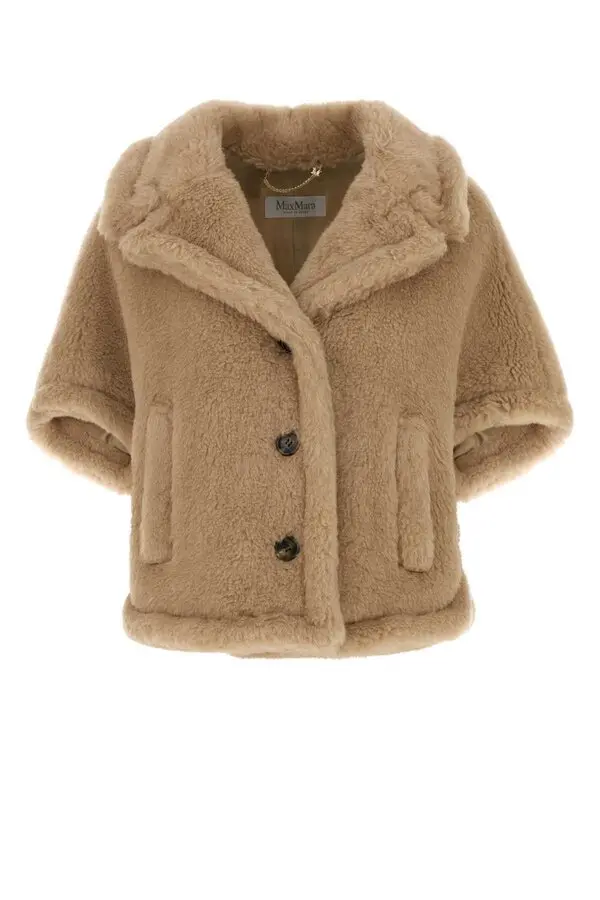 Max Mara Cappuccino Alpaca Blend Corvino4 Cape - Brown