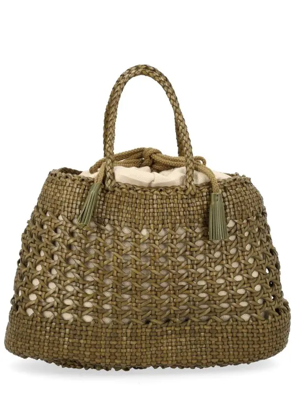 Dragon Diffusion Woven Leather Tote - Green