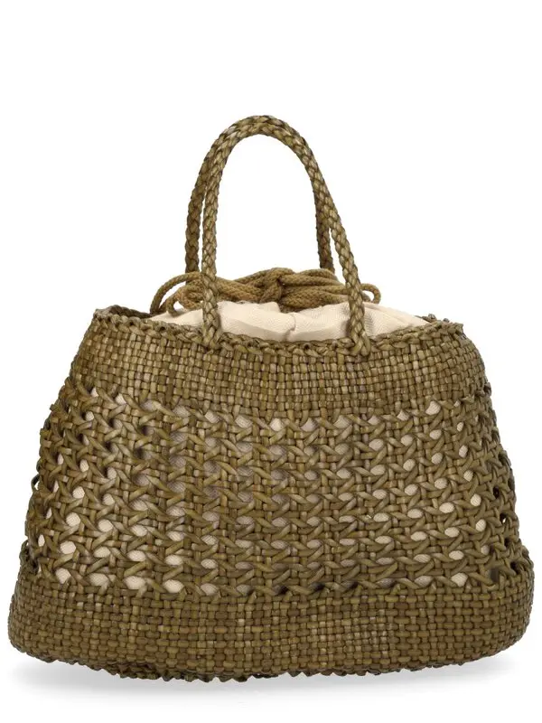 Dragon Diffusion Woven Leather Tote - Green