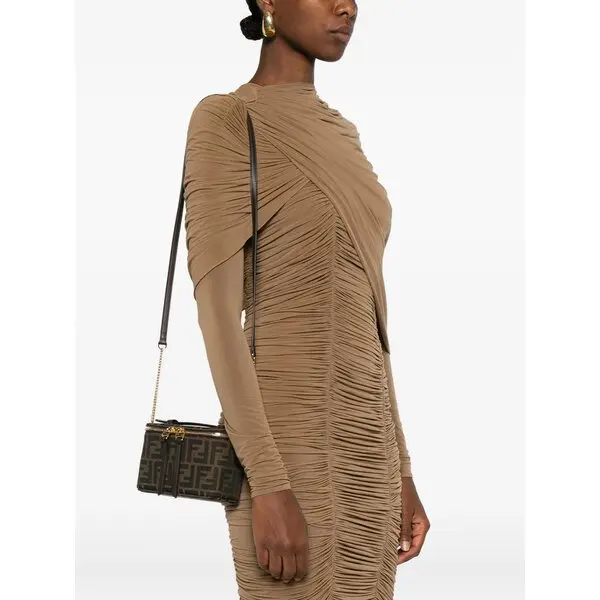 Fendi Ff Pattern Top Handle Bag - Brown