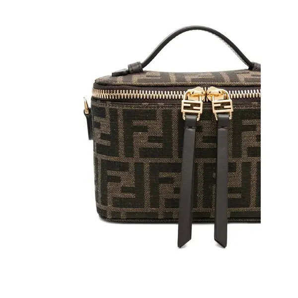 Fendi Ff Pattern Top Handle Bag - Brown