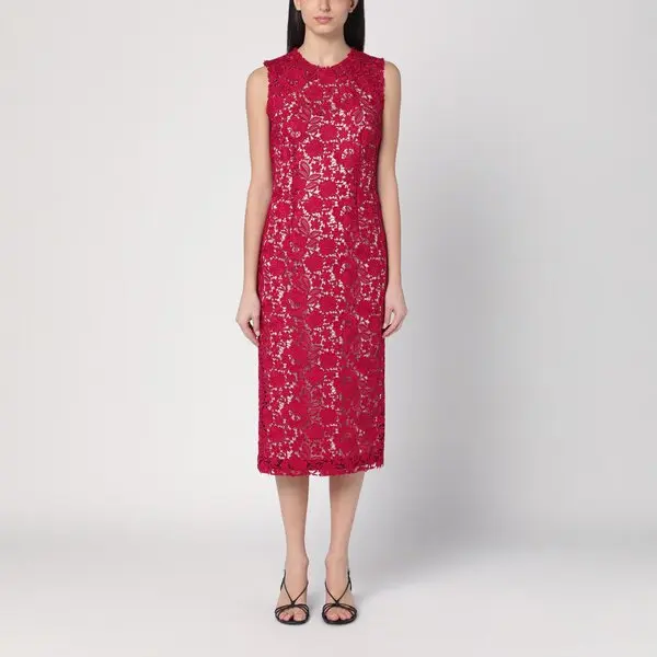 P.a.r.o.s.h Lace Midi Dress - Red