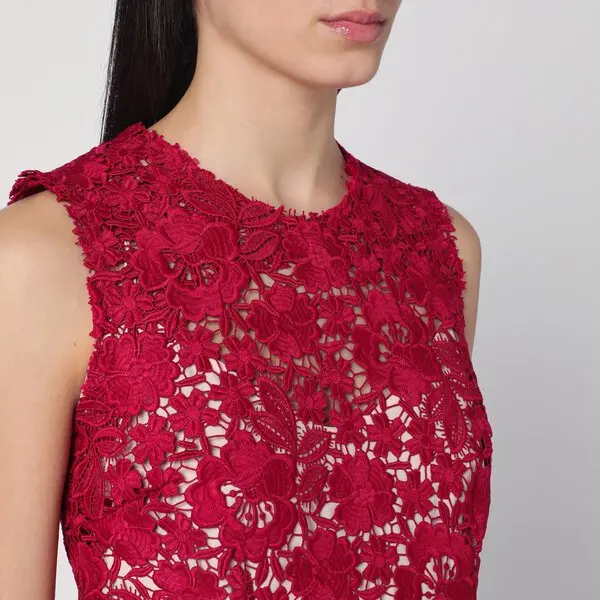 P.a.r.o.s.h Lace Midi Dress - Red