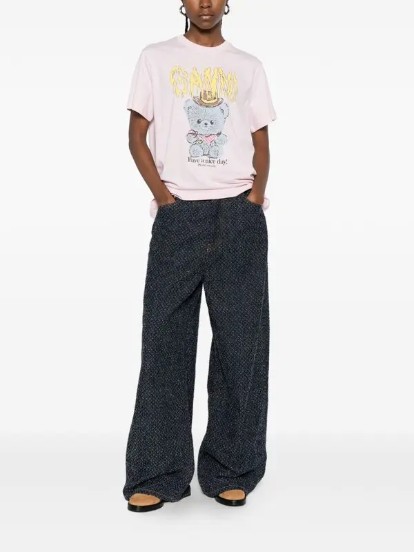 GANNI Organic Cotton Graphic T-shirt - Multicolor
