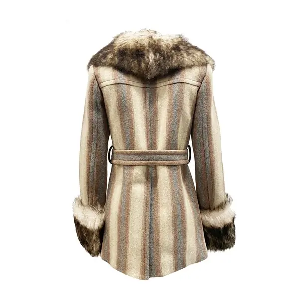 Marc Jacobs Fur Trimmed Wool Coat