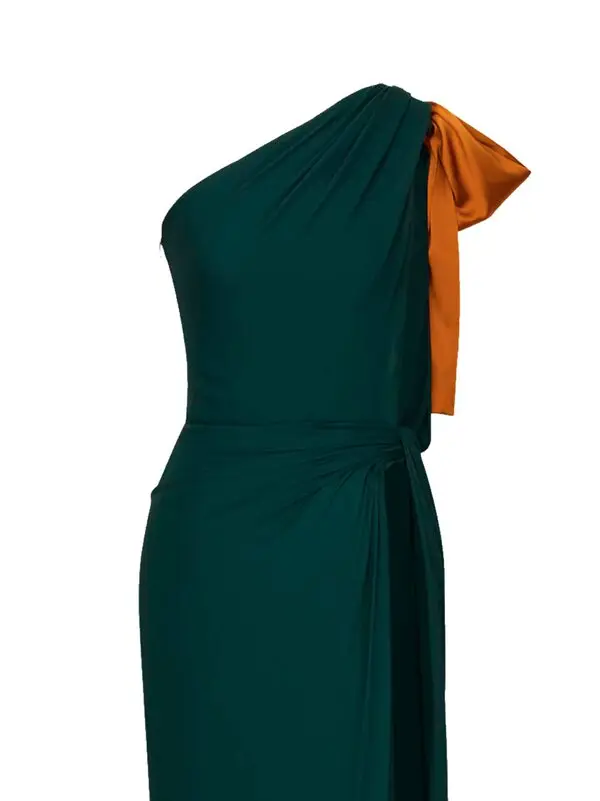 Saint Laurent One-shoulder Maxi Dress With Bow Detail - Multicolor