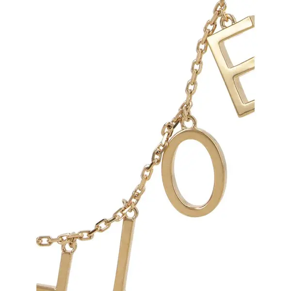 Chloé Tone Letter Pendant Chain Necklace - Gold